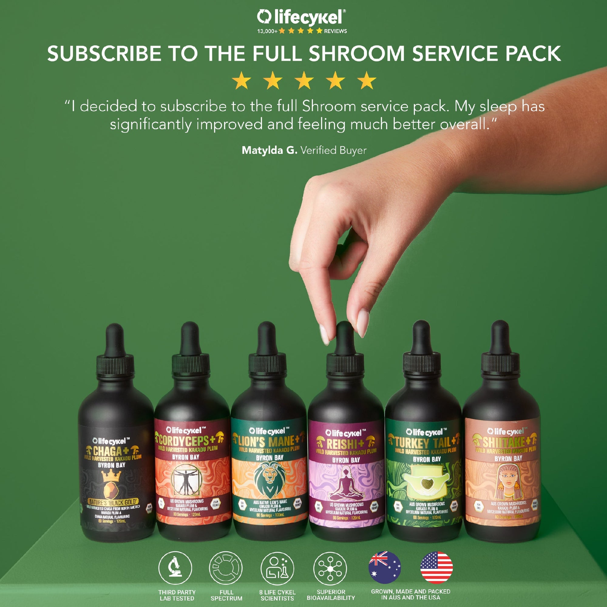 Full Shroom Service Pack - All-In-One Bundle of 6 Mushroom Extracts ...